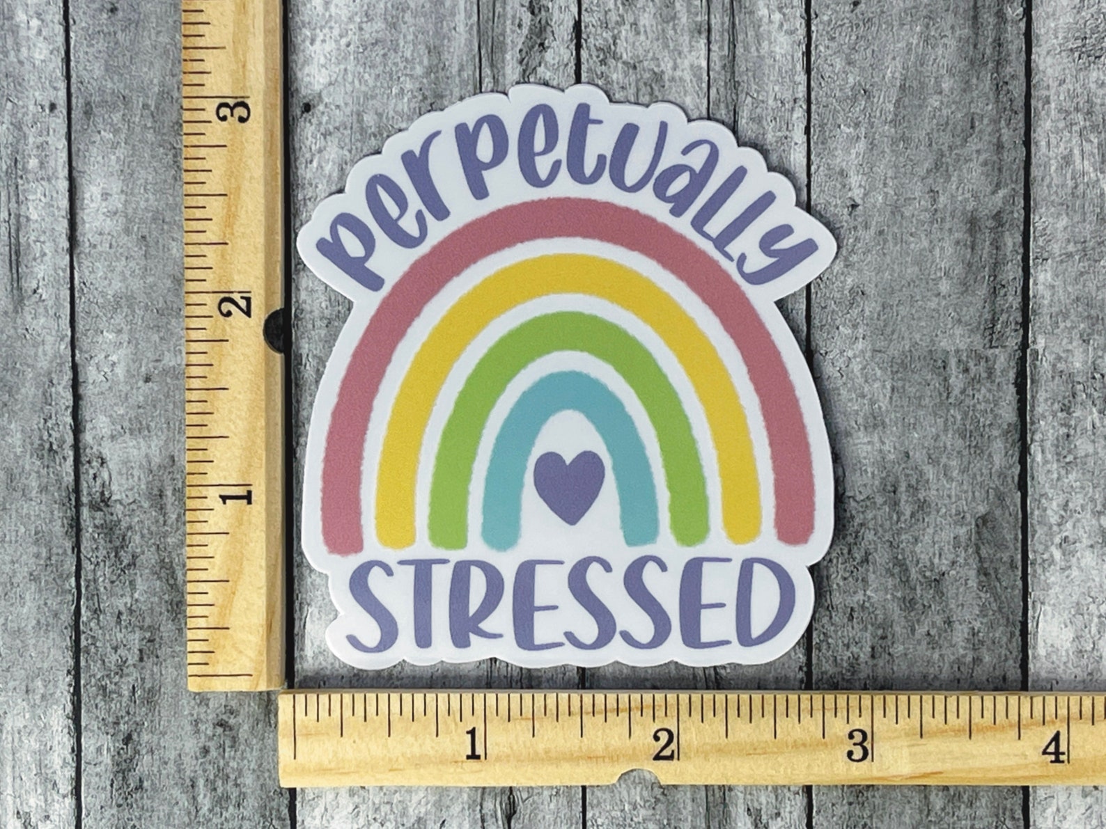 Perpetually Stressed Sticker Rainbow Anxiety Sticker Mental - Etsy