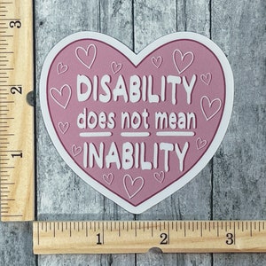 Disability Does Not Mean Inability Sticker, Disability Awareness ...