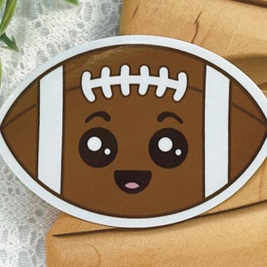 Cute Football Sticker, Kawaii Football Decal, Adorable Sports Balls ...