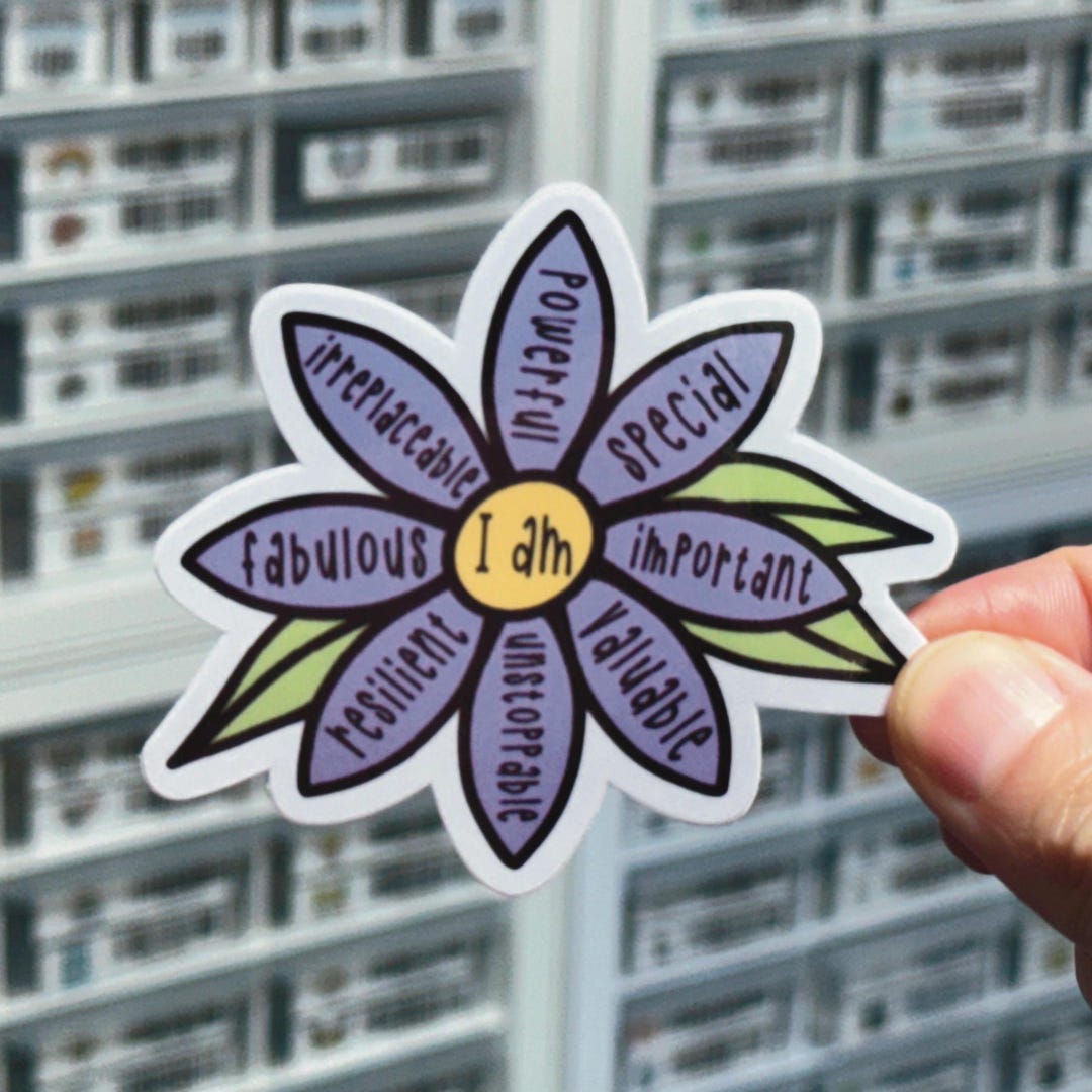 Purple Positive Affirmation Sticker, Self Love Self Care Decal ...