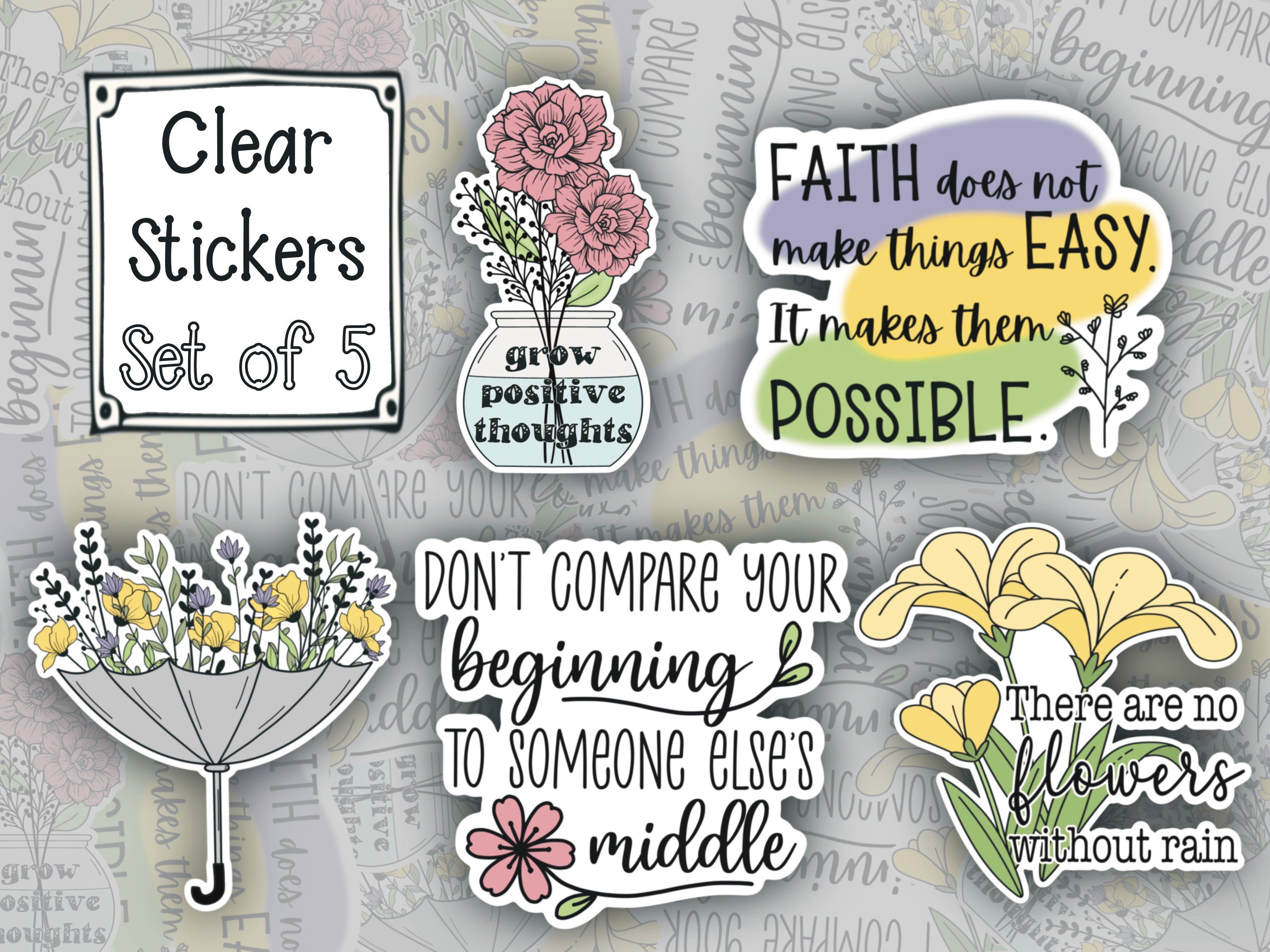 Transparent Stickers Clear Sticker Set See Through Sticker for Laptop ...