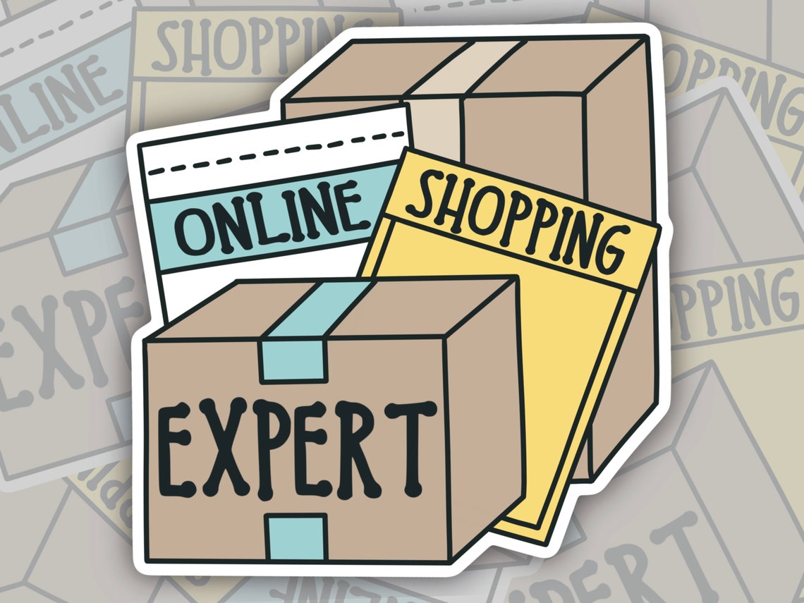 Online Shopping Expert Sticker Shopping Addict Shopaholic | Etsy