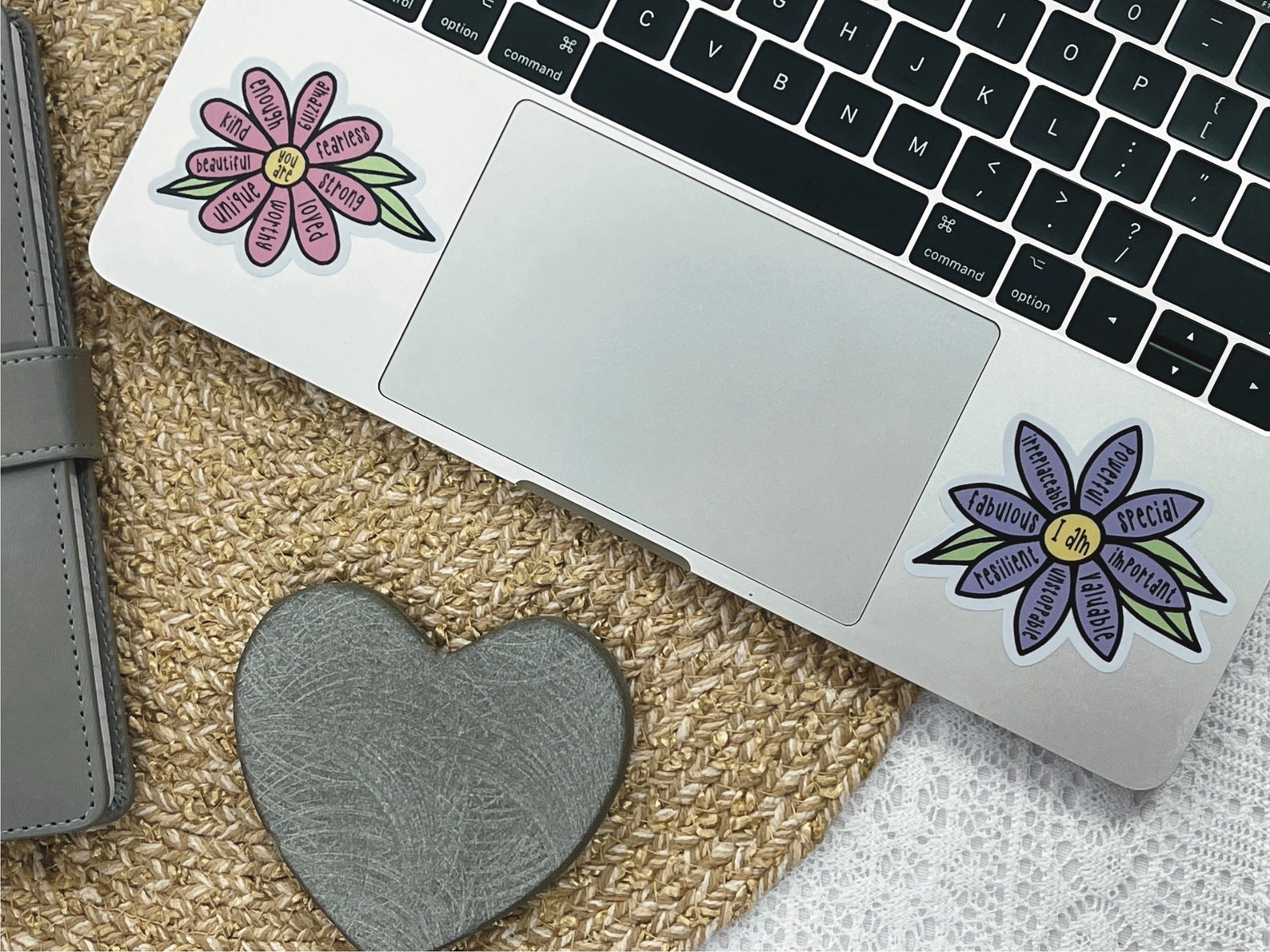 Positive Affirmation Flower Sticker Set Self Love Self Care - Etsy