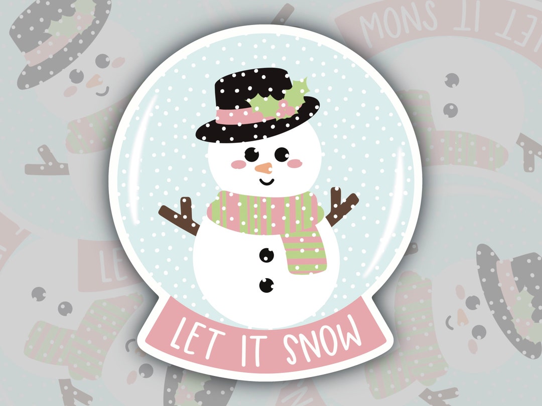 Let It Snow Globe Sticker Snowman Sticker Snowglobe Decal - Etsy