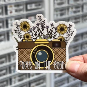 Focus on the Good Sticker, Vintage Camera Stickers, Aesthetic Floral ...