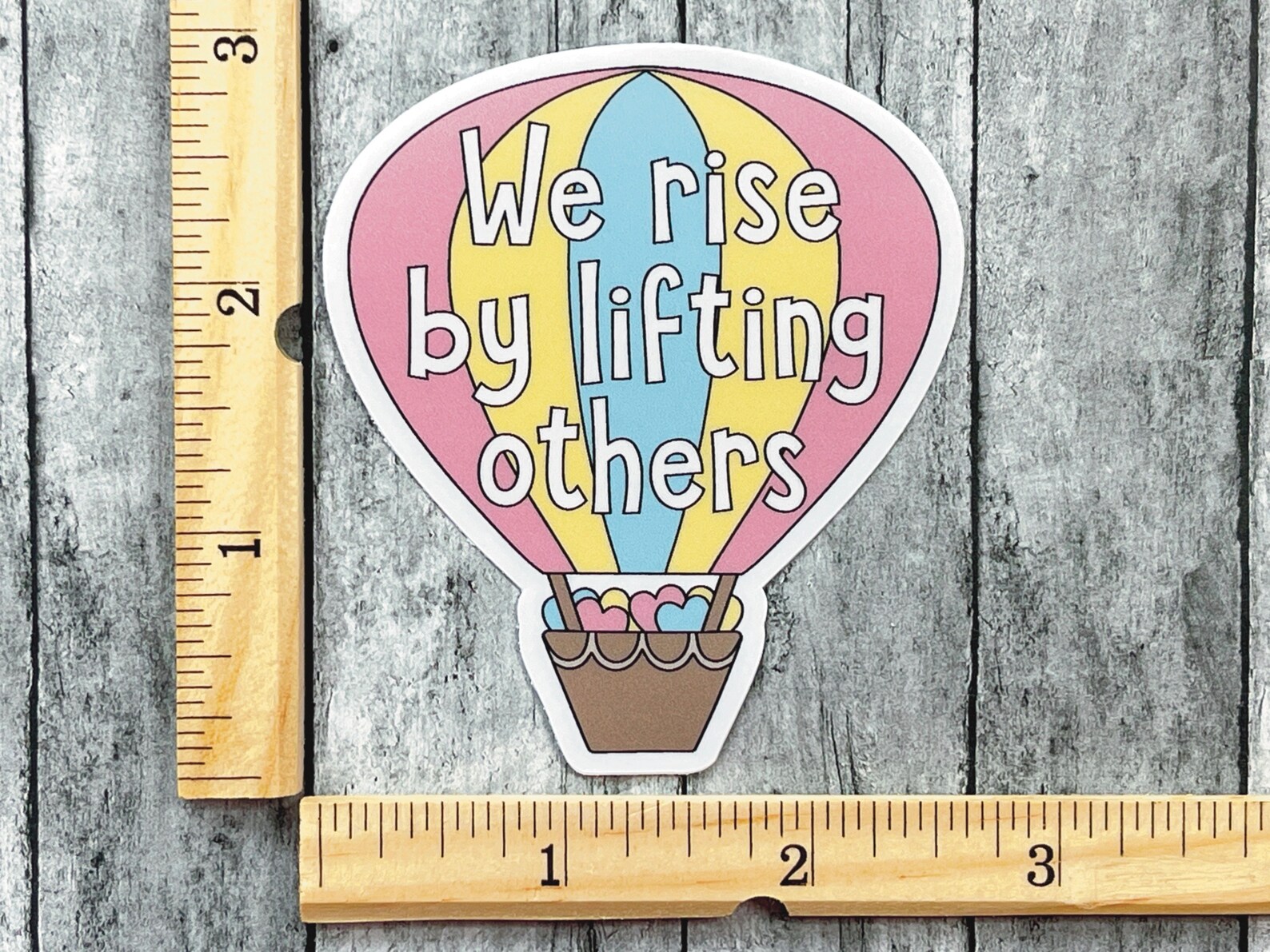 We Rise by Lifting Others Sticker, Hot Air Balloon Decal, Kindness ...