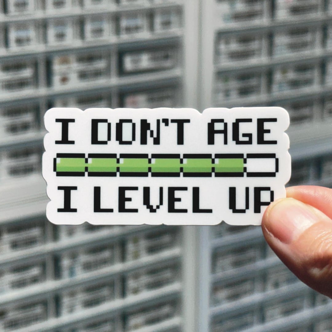 I Don't Age I Level up Sticker, Retro Gaming Sticker, Video Game Lover ...