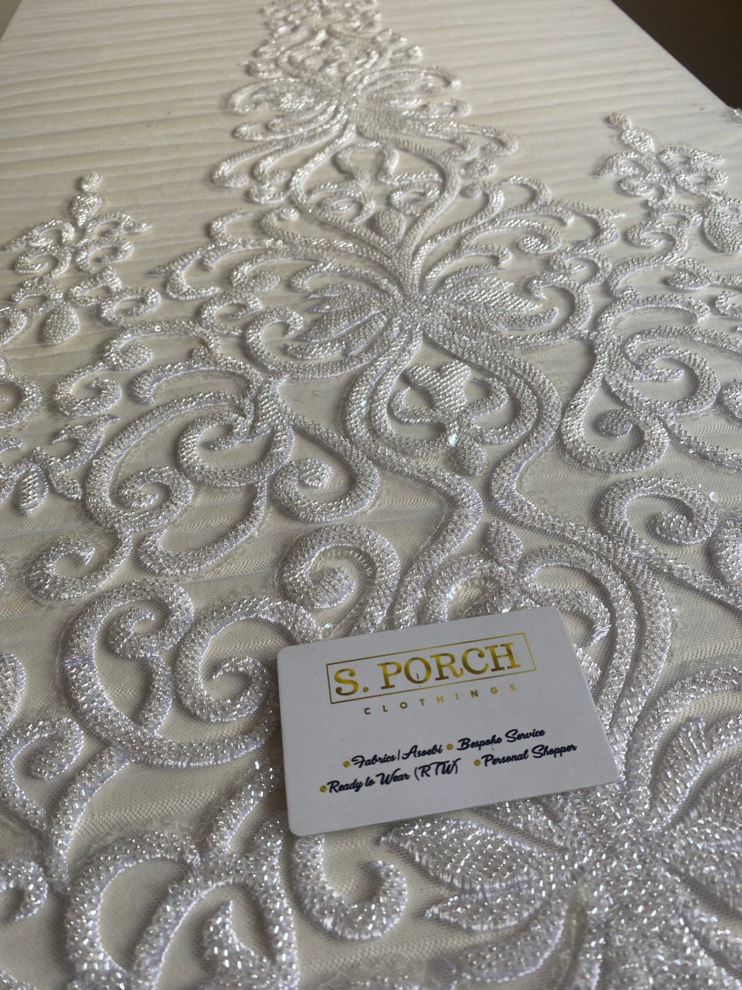 Luxurious Heavily Beaded Bridal Lace ,, Haute Couture Handbeaded Lace ...