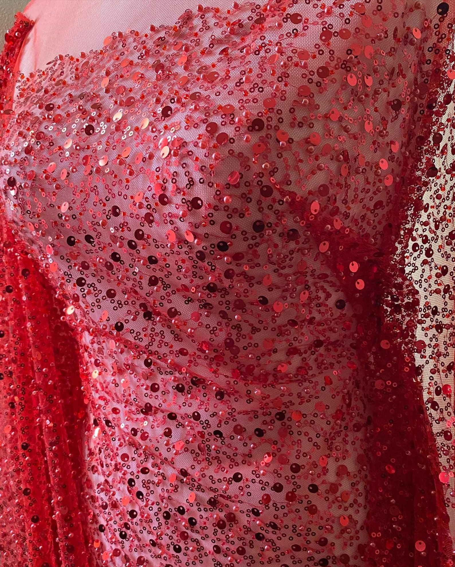 Red Luxury Bridal Beaded Lace embellished Pearl Beaded Lace - Etsy