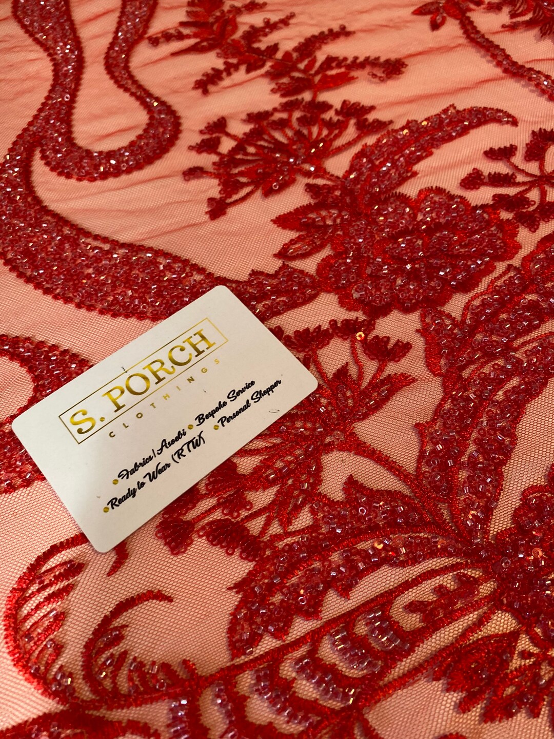 Red Luxury Bridal ,heavy Beaded,haute Couture Handbeaded Floral Lace ...