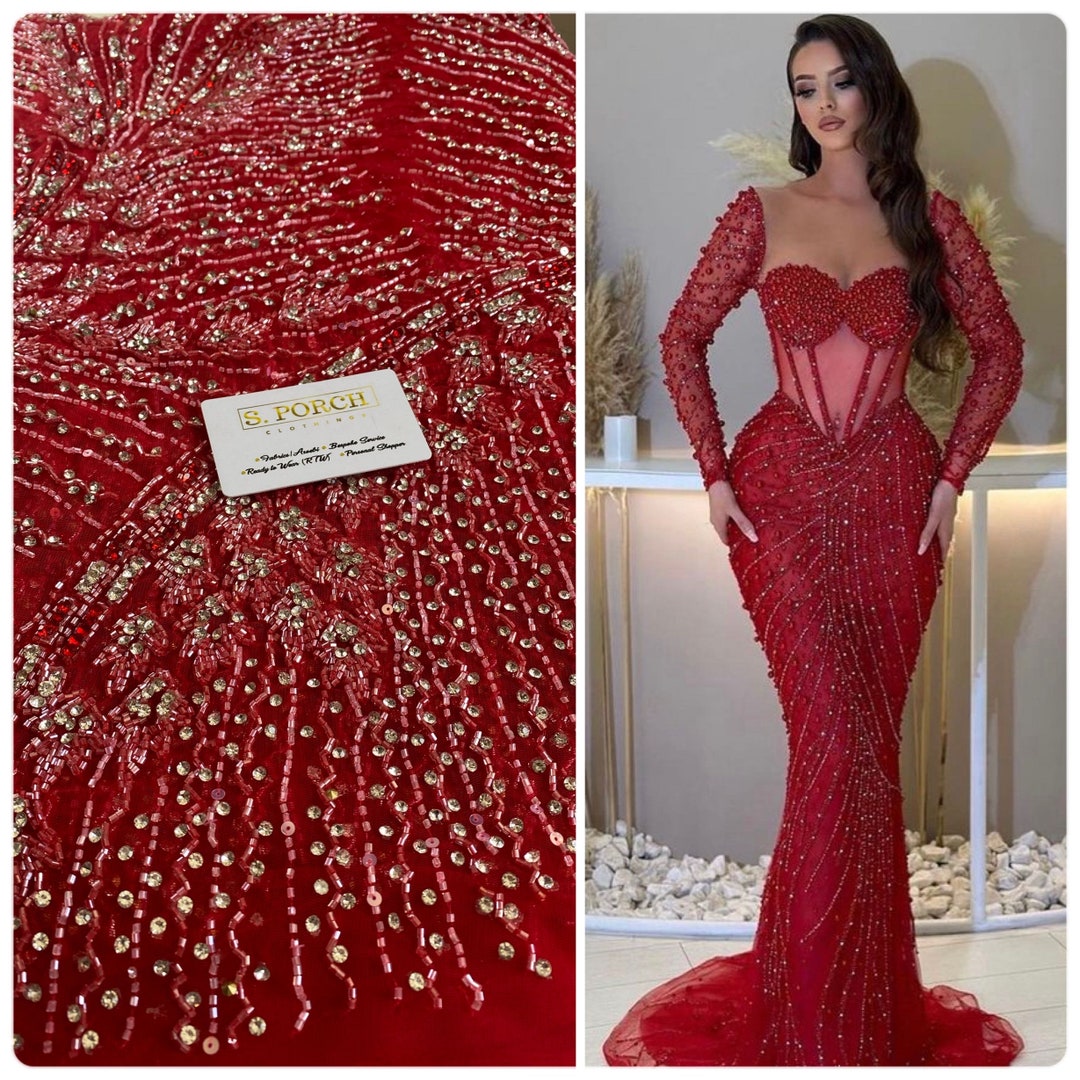 EXCLUSIVE Range!! Luxury Rhinestone Lace, Handbeaded Couture Lace ...