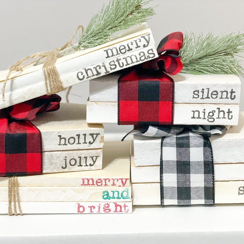 Christmas Book Stack - Etsy