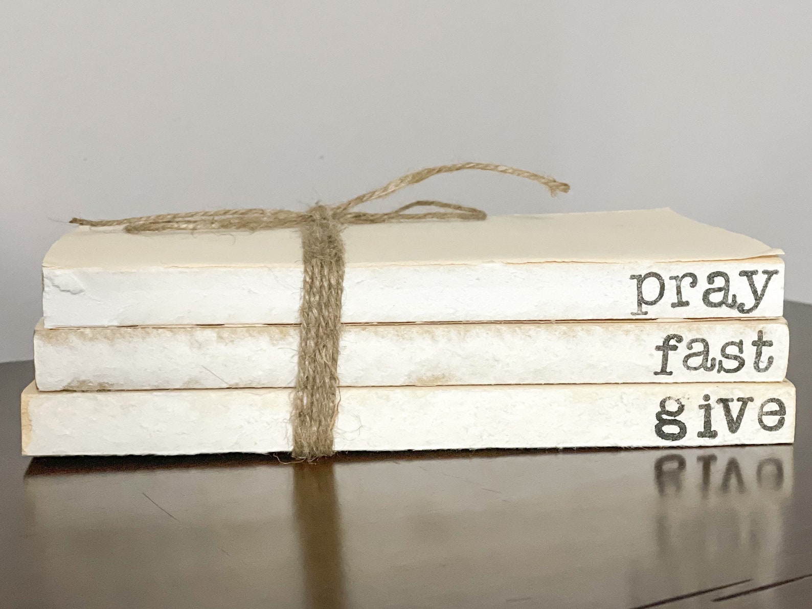 Pray Fast Give Book Stack / Farmhouse Book Stack / Real Books - Etsy