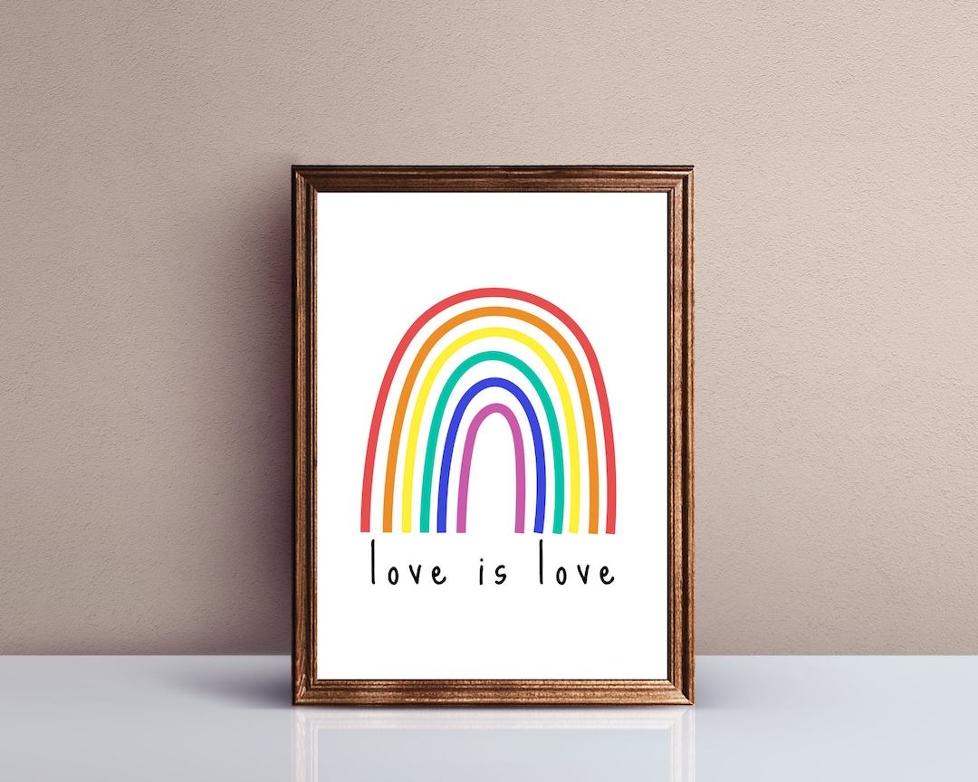 Rainbow Pride Print, Love is Love Poster, LGBT Wall Art, LGBTQ ...