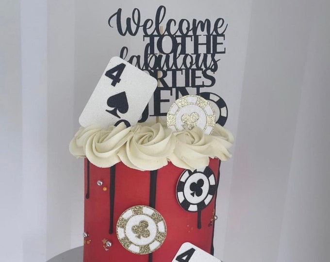 Vegas Themed Cake Topper Bundle Personalised - Etsy