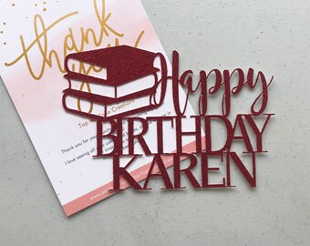 Book Cake Topper | Etsy