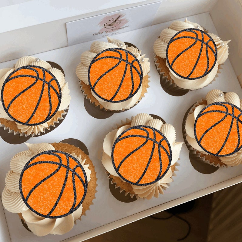 Basketball Cupcake Toppers Pack of 6 - Etsy