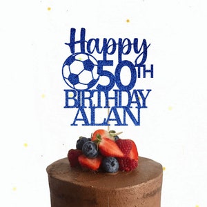 Football Cake Topper - Personalised - Choose Colour Name & Age - Etsy