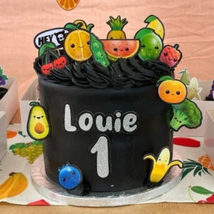 Hey Bear Dancing Fruit Cake Topper Bundle - Personalise Name/age - Etsy UK