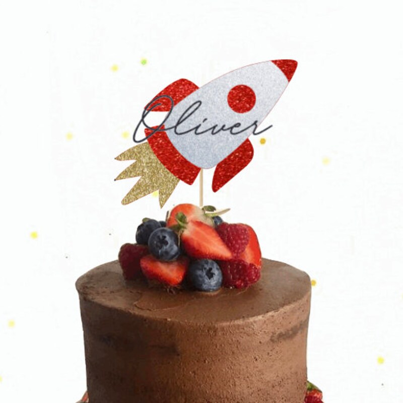 Rocket Cake Topper - Etsy Canada