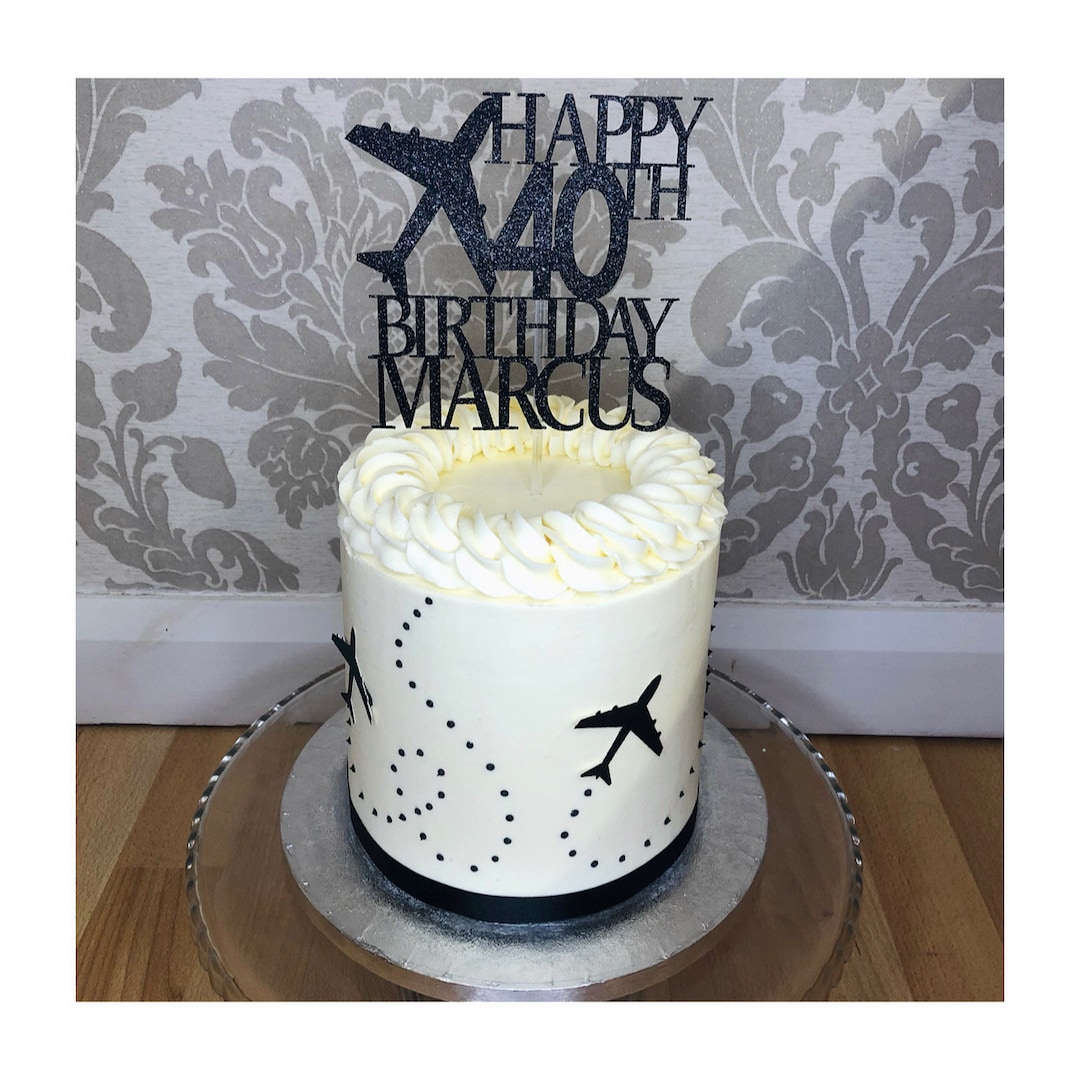 PLANE / AVIATION / PILOT Personalised Cake Topper. Choose Name/age ...