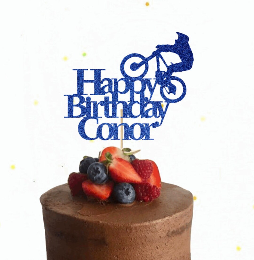 Motocross Themed Personalised Birthday Cake - BMX - Etsy