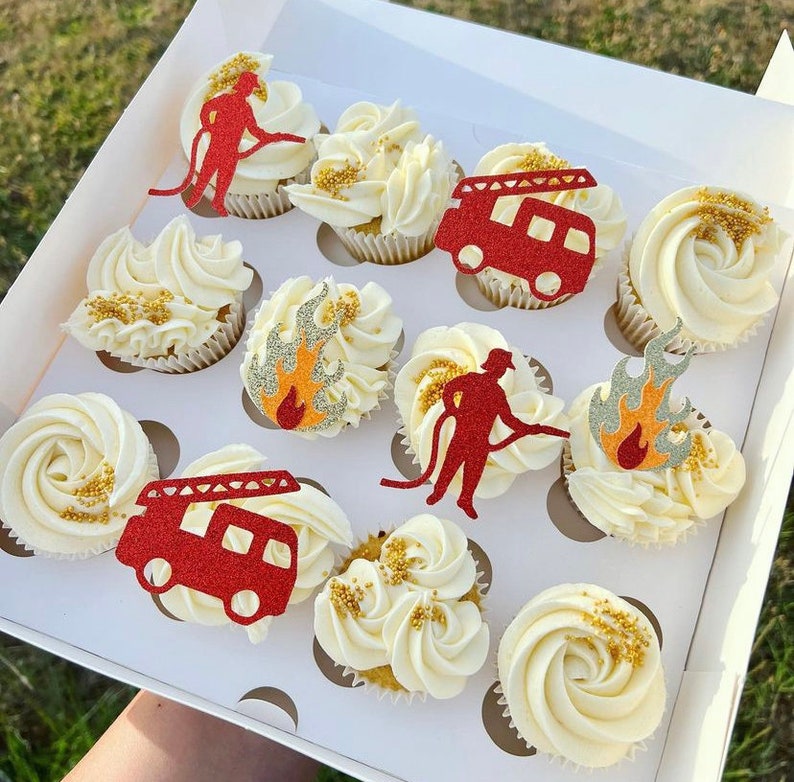 Fireman Cupcake Toppers - Pack of 6 - Etsy