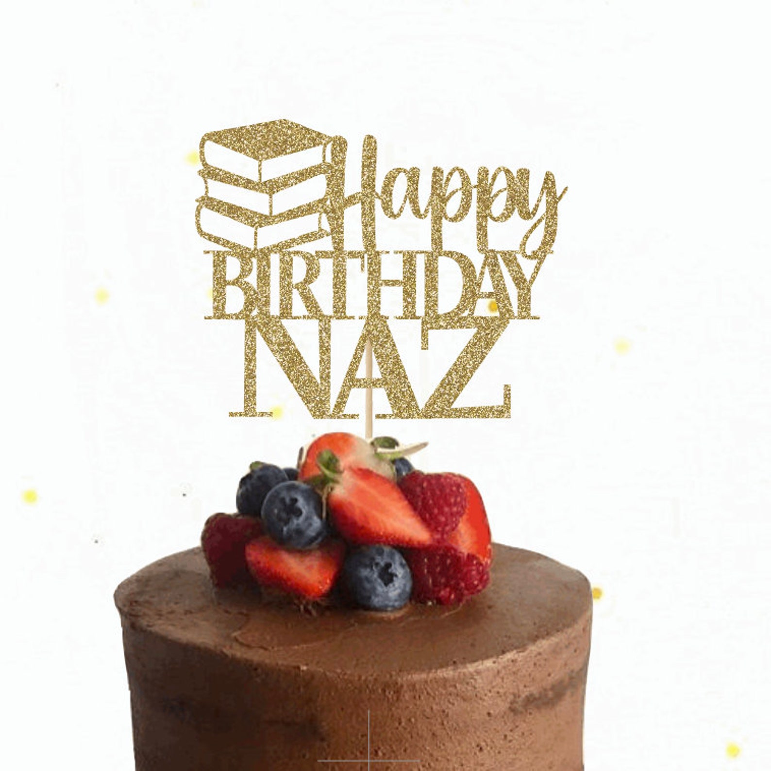 Personalised Cake Topper Book / Bookworm / Reading - Etsy UK