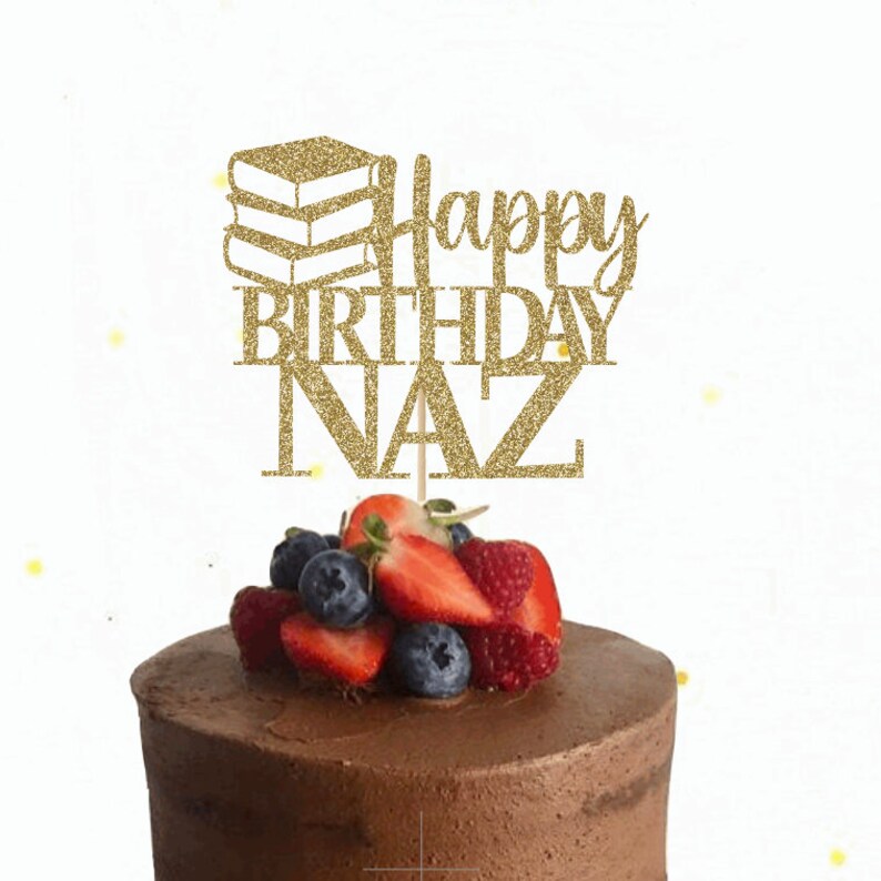 Personalised Cake Topper - Book / Bookworm / Reading - Etsy UK