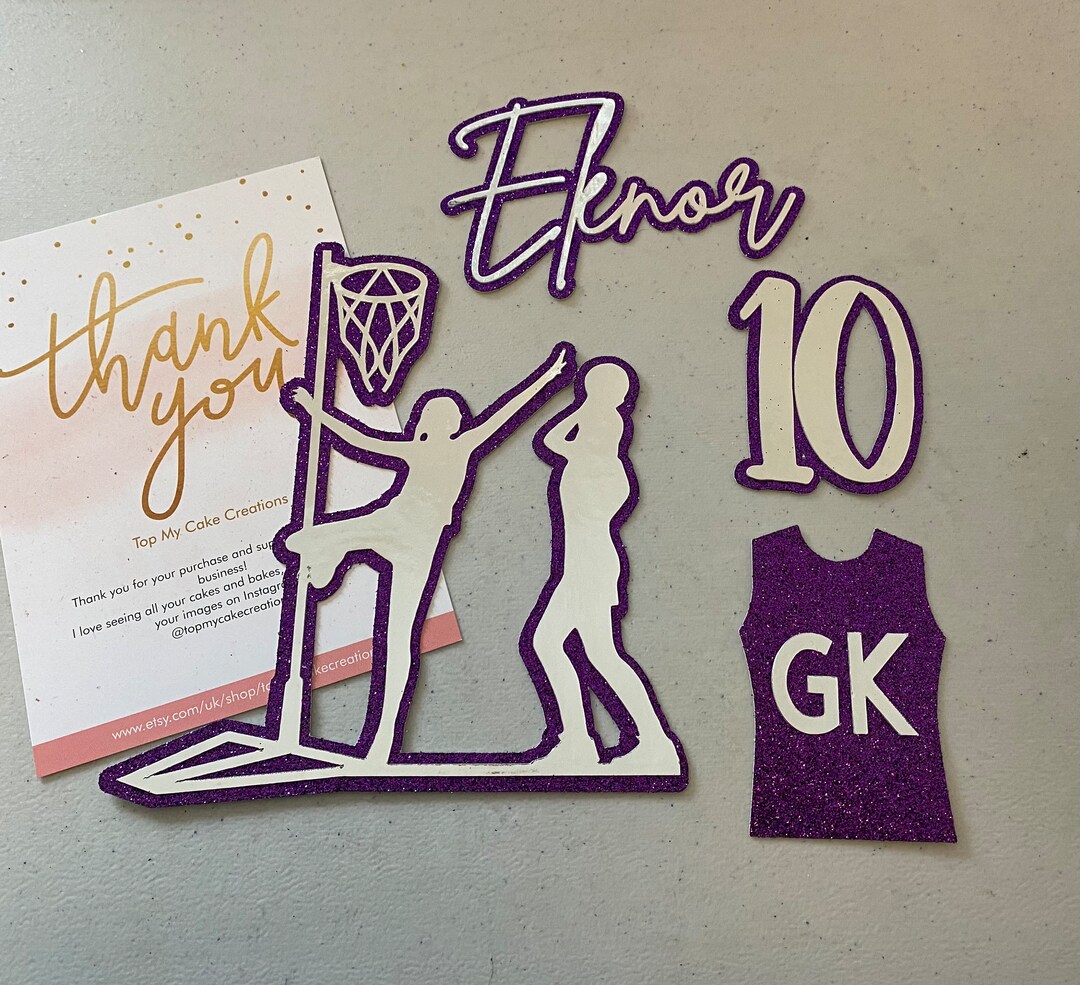 Netball Themed Cake Topper Bundle Personalised Name / Age - Etsy