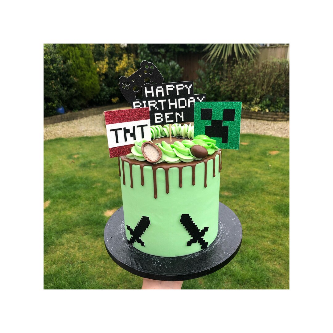 Minecraft Cake Topper Bundle Personalise NAME - Etsy UK