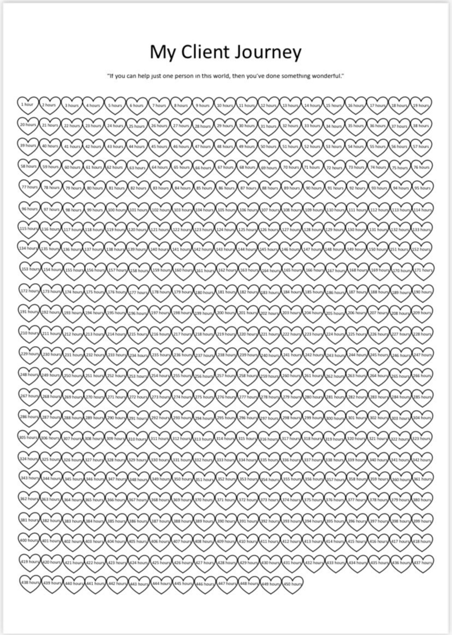 Counselling Clinical Psychologist Client Hours Tracker Countdown ...