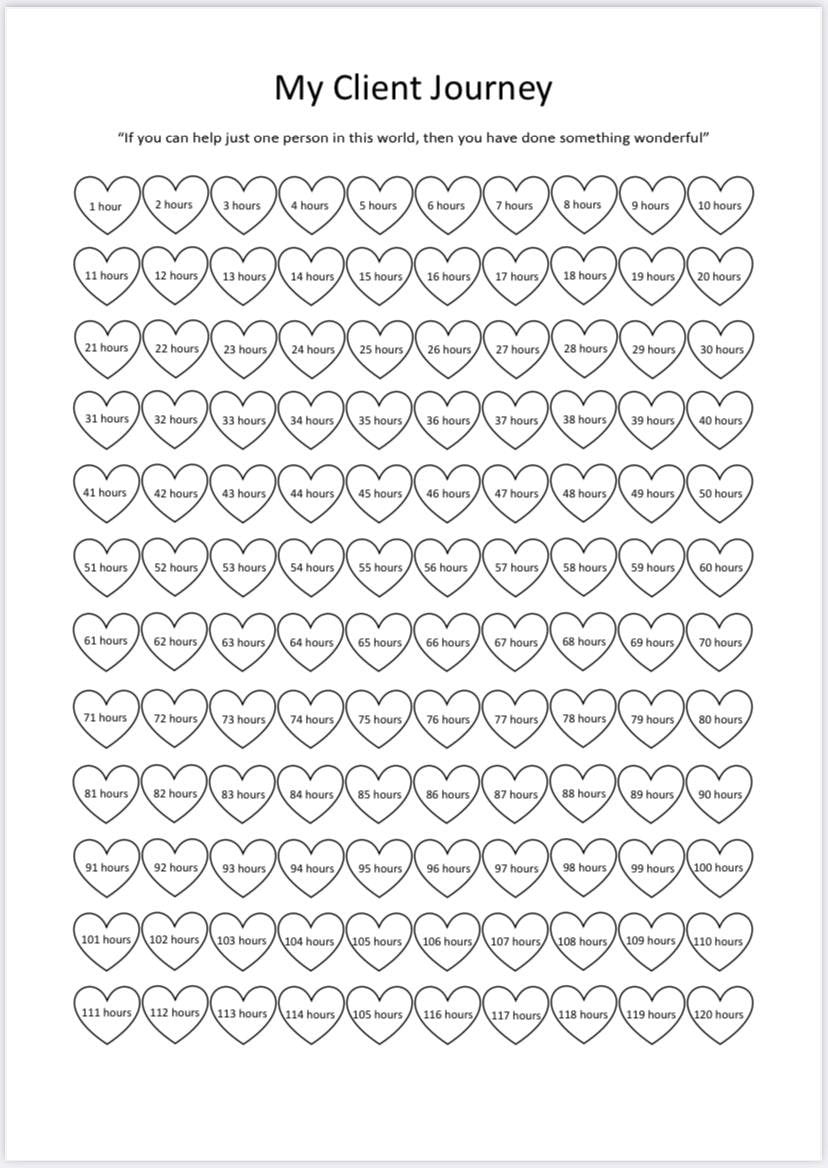 Counselling Clinical Psychologist Client Hours Tracker Countdown ...