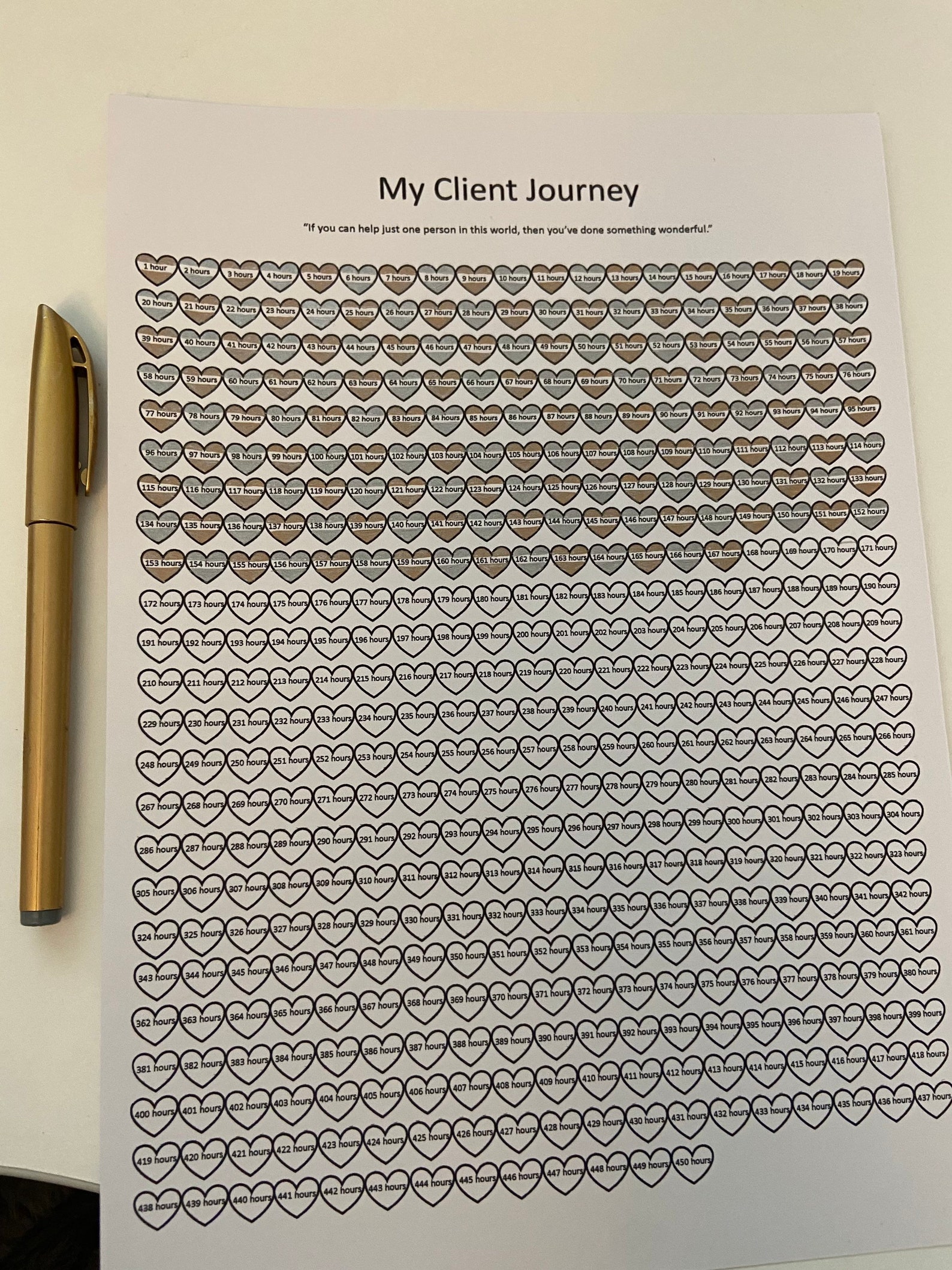 Counselling Clinical Psychologist Client Hours Tracker Countdown ...
