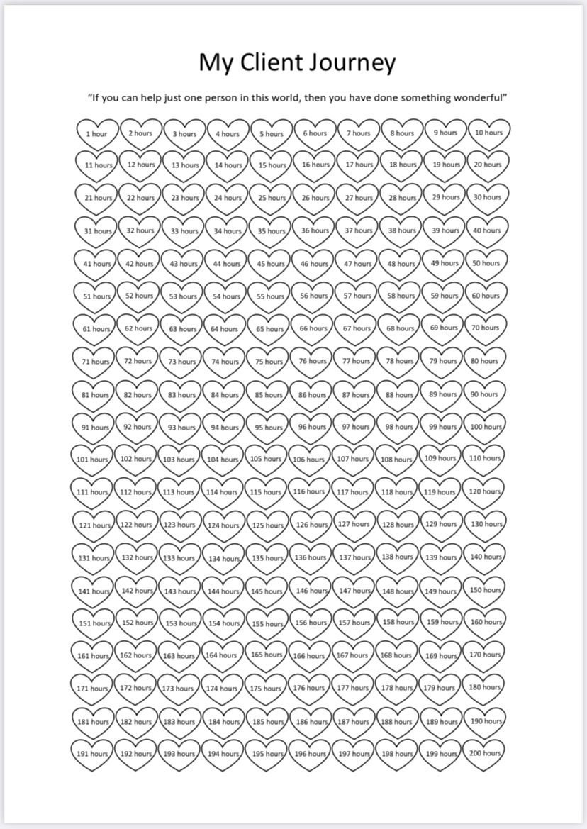 Counselling Clinical Psychologist Client Hours Tracker Countdown ...