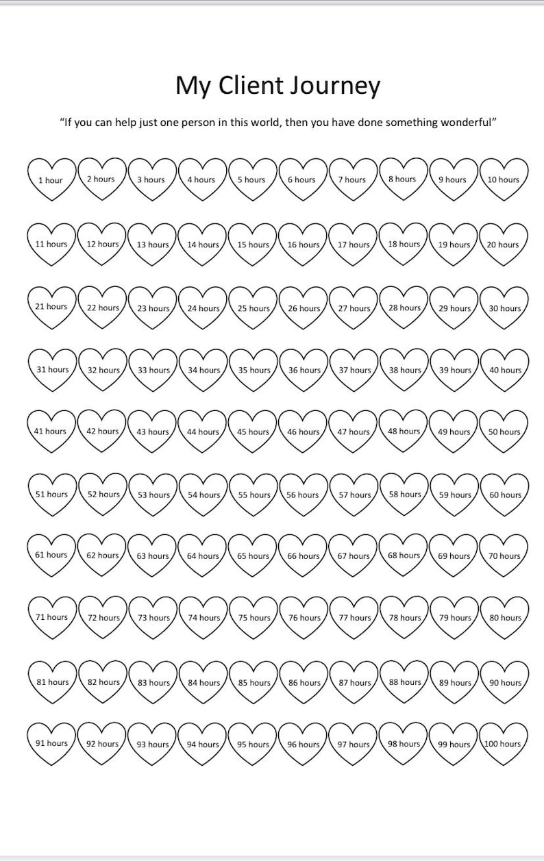 Counselling Clinical Psychologist Client Hours Tracker Countdown ...