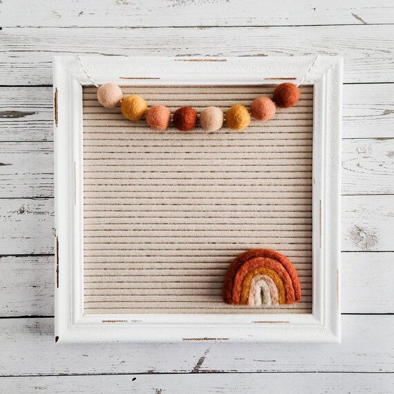 Modern Boho Rainbow Neutral Letter Board Accessories Felted | Etsy