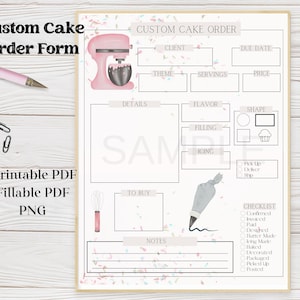 Custom Sweets Order Form, Sprinkle Edition, Planner Page, Printable ...
