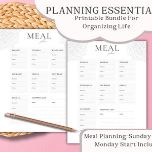 Planning Essentials Printable Bundle for Organizing Your Life Planner ...