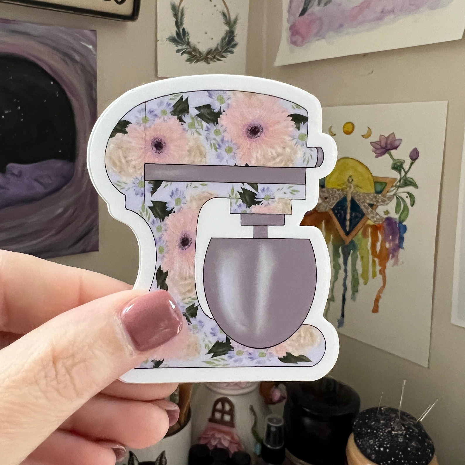 Floral Stand Mixer Sticker Baking Sticker Die-cut Sticker - Etsy