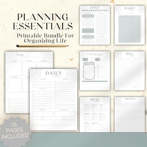 Planning Essentials Printable Bundle for Organizing Your Life Planner ...