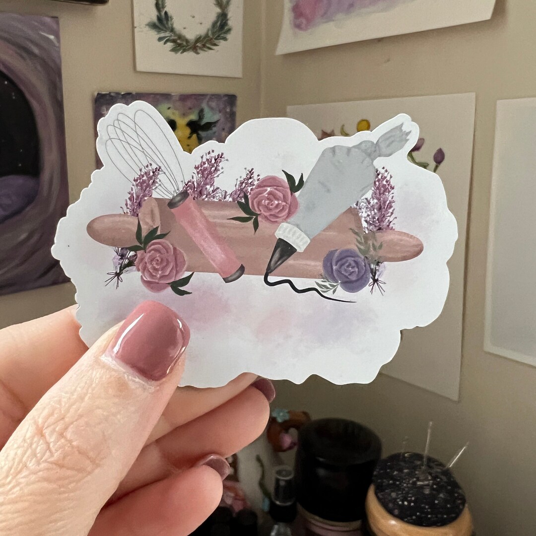 Magnet, Floral Rolling Pin Whisk & Piping Bag, 3”x2” - Etsy