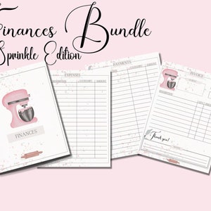 Printable Baking Financial Record Keeping Bundle, Sprinkle Edition ...
