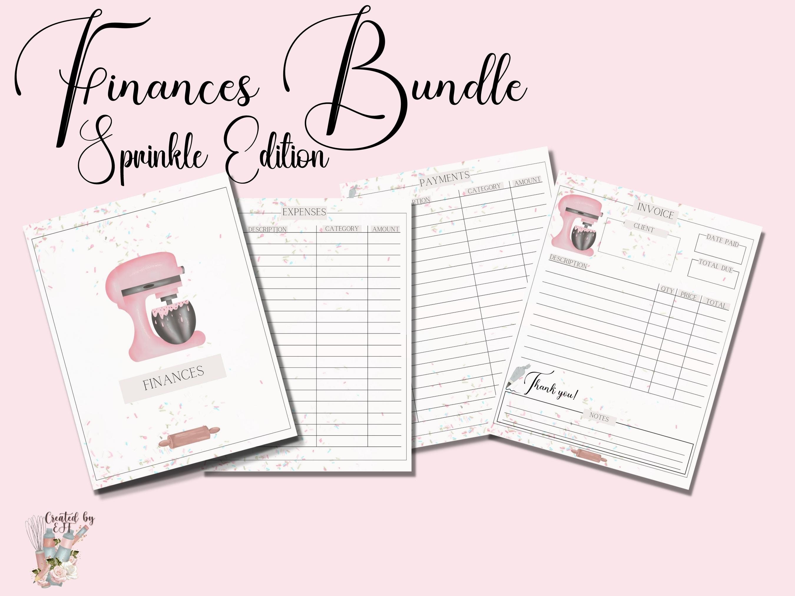 Printable Baking Financial Record Keeping Bundle, Sprinkle Edition ...