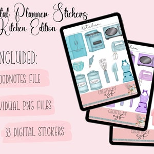 Kitchen Digital Planning Stickers, Digital Journaling Stickers, Digital ...