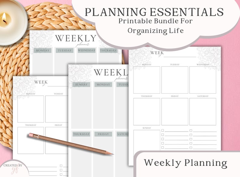 Planning Essentials Printable Bundle for Organizing Your Life Planner ...