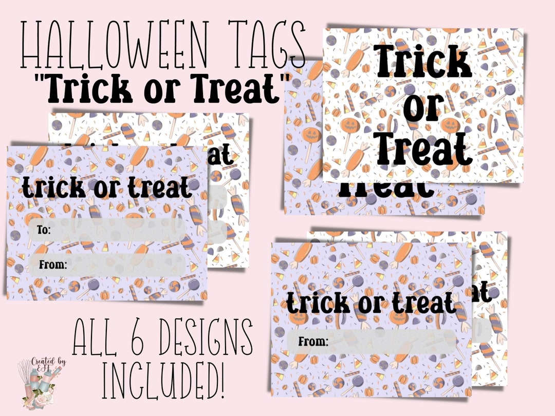 Printable Halloween Tags, Trick or Treat Tags, Printable Tags - Etsy