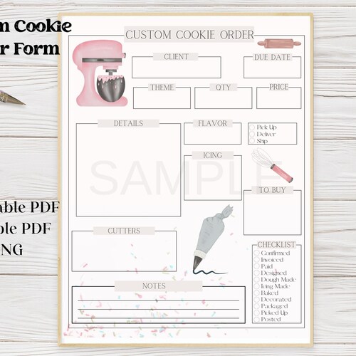 Custom Sweets Order Form Sprinkle Edition Planner Page - Etsy