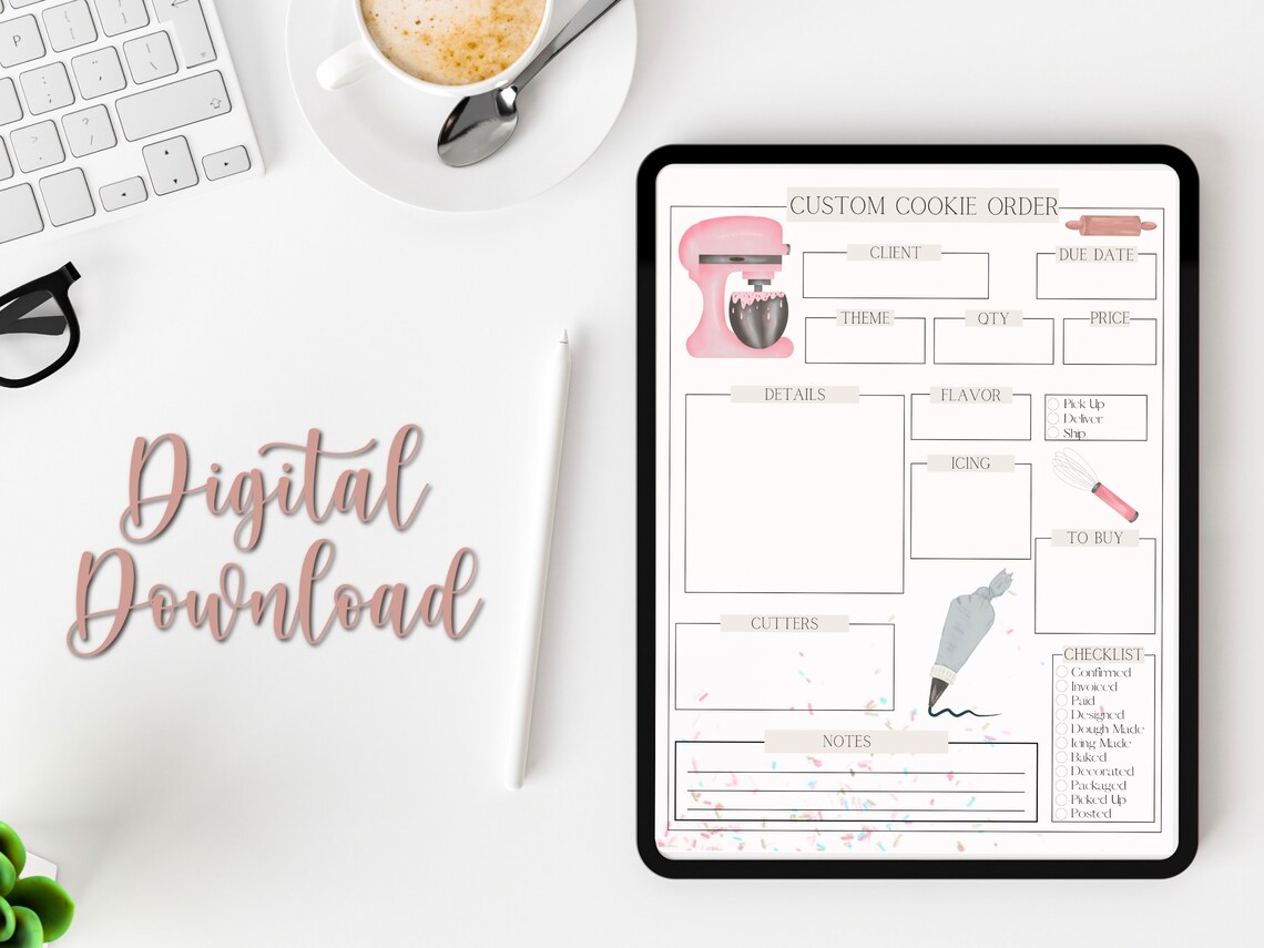 Custom Cookie Order Form Sprinkle Edition Planner Page - Etsy
