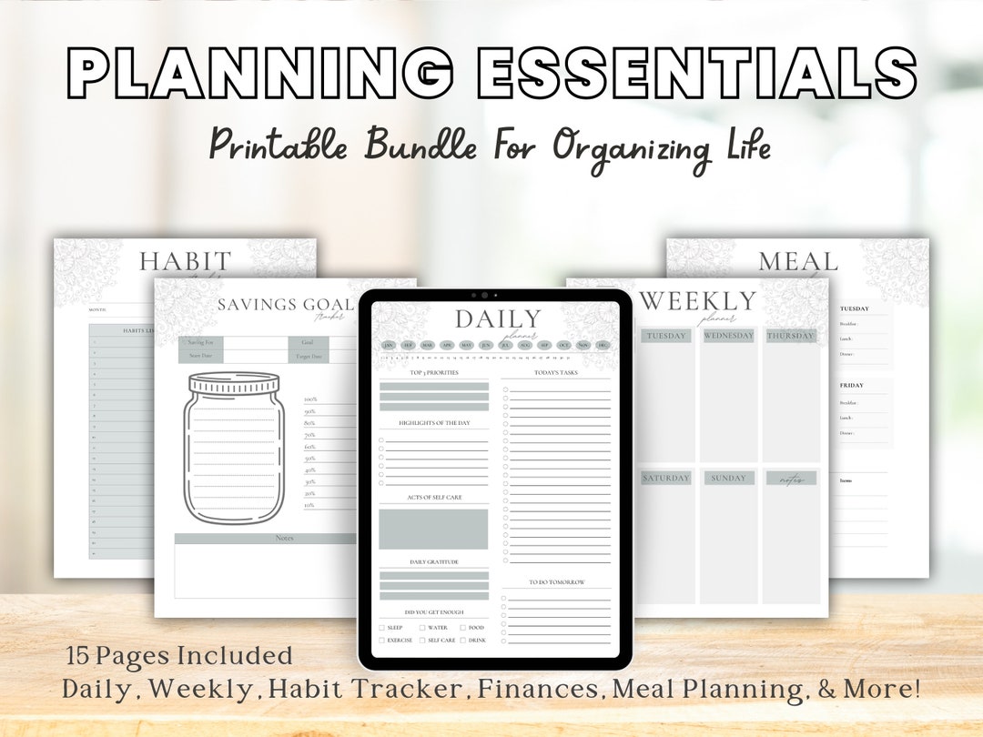 16-page Digital Planning Bundle for Organizing Life - Etsy